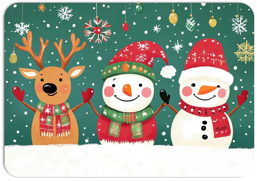 PokojovaDekorace.cz, Vánoční prostírání - 193, Sob a sněhuláci, 43x30cm