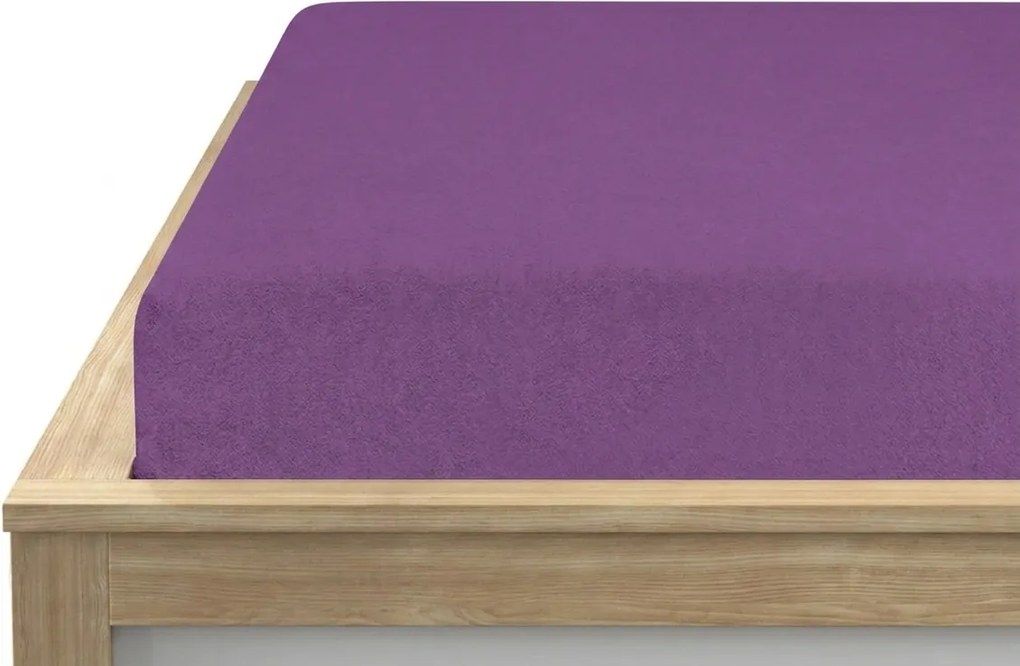Froté prostěradlo PREMIUM fialové 180x200 cm