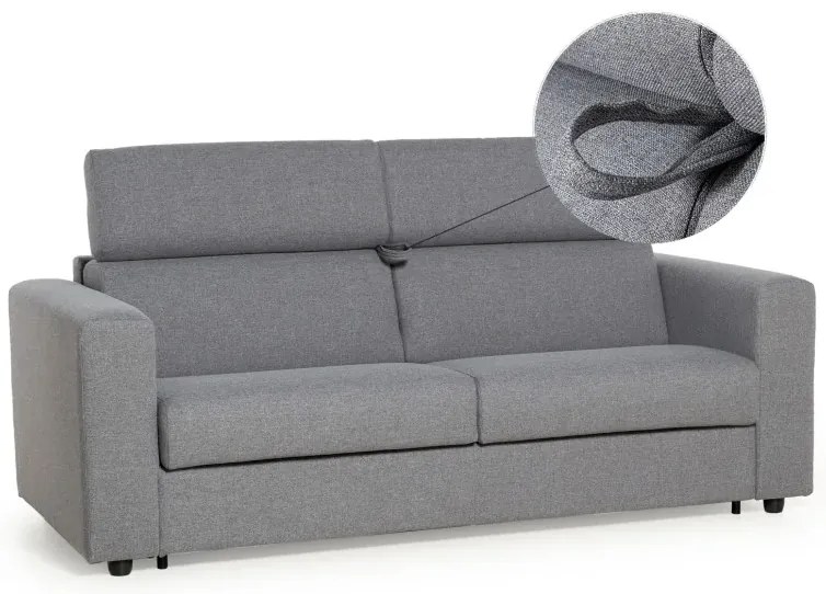 Pohovka TAVOLA s rozkladem na každodenní spaní, šedá (plutone 27 grigio)