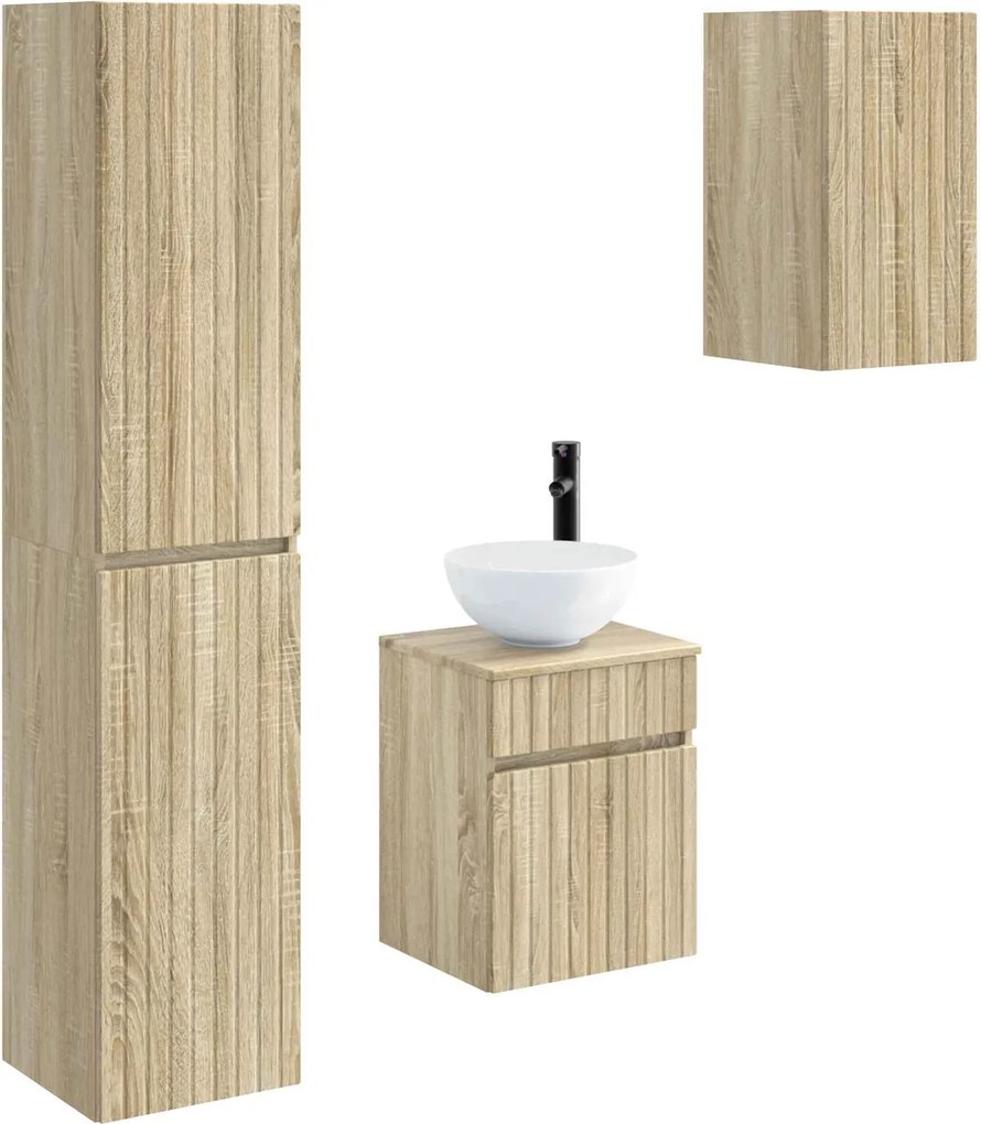 Sada koupelnového nábytku 3 ks Dub sonoma 33 x 34,5 x 160 cm 3406085