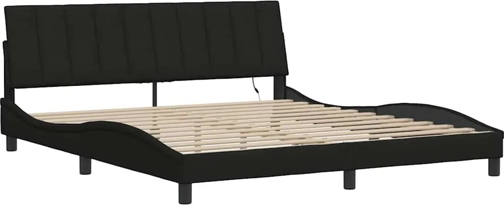 Rám postele bez matrace Hanko černý 180 x 200 cm textil 3310477