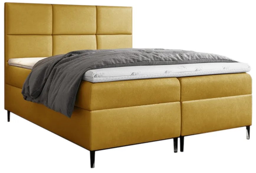 Čalouněná postel boxspring FAVA + topper, 200x200, fancy 48