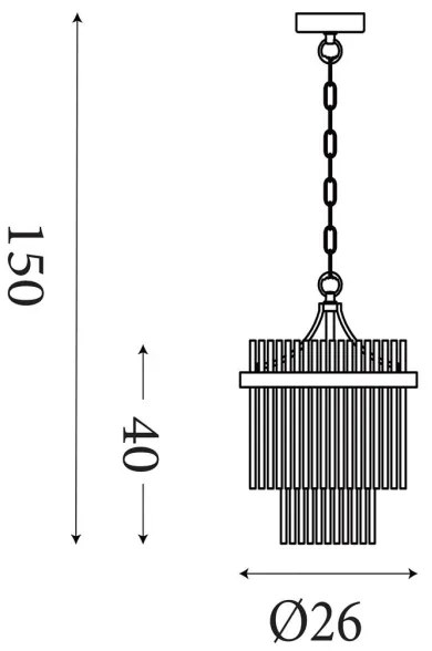 Searchlight 11200-1GO - Lustr na řetězu LARA 1xE27/60W/230V