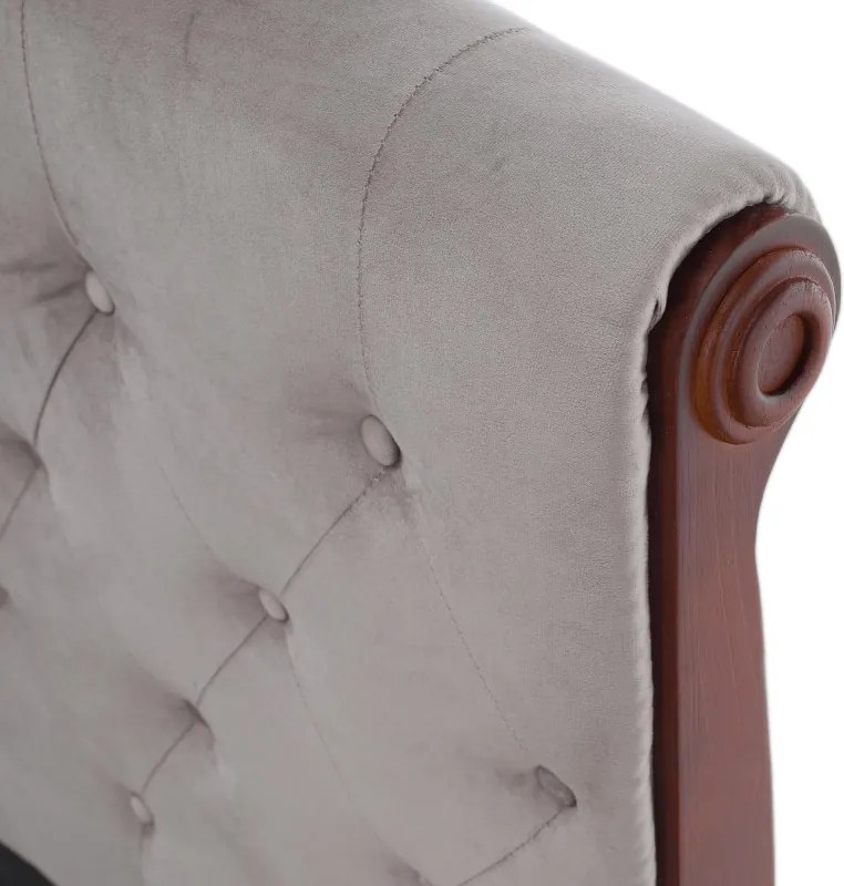 Postel s roštem, 180x200, šedohnědá Taupe Velvet látka, BARETO Kondela 0000402151