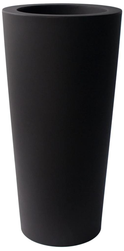 PLUST - Designový květináč ILIE, Ø 42 x 90 cm - černý