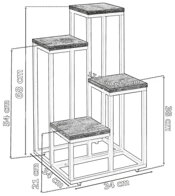 Stojan na květiny MORGEN CRAFT bílý