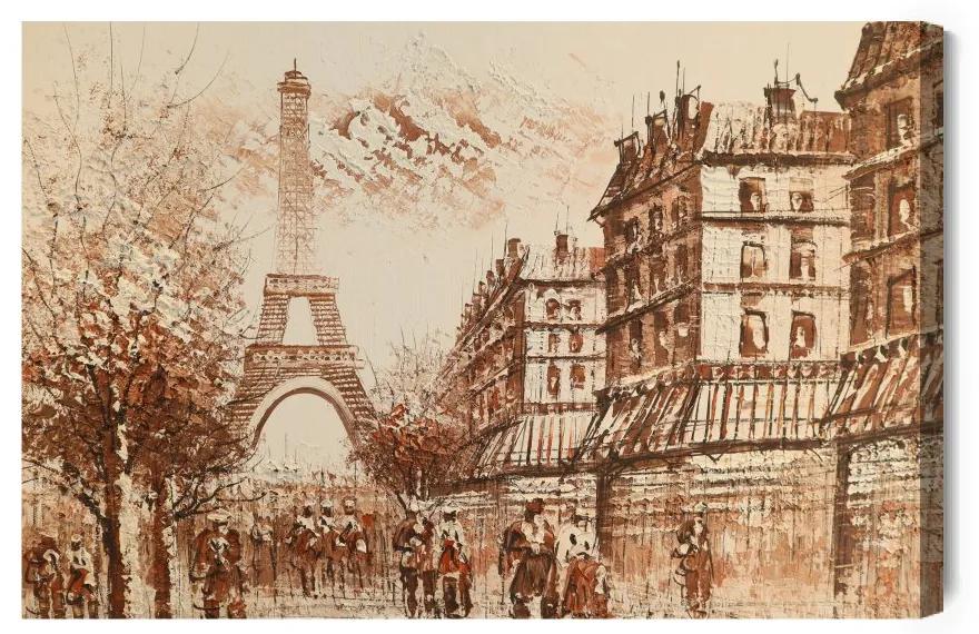 Obraz Paříž Panorama V Odstínech Béžové Nedostatek Nedostatek Plátno Canvas 30x20