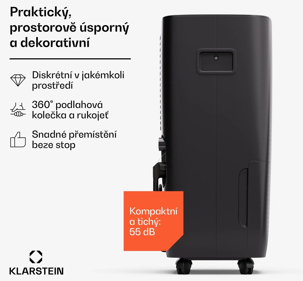 Klarstein DryFy Pro Connect Smart, Odvlhčovač vzduchu, Wi-Fi, Komprese, 60 l / 24 h, 45–65 m²