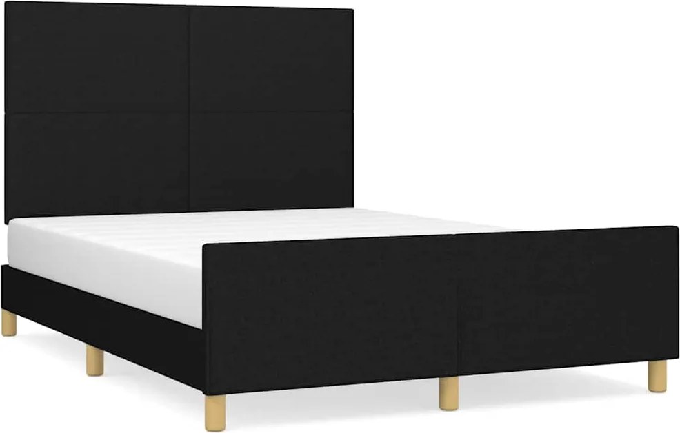 Rám postele bez matrace černý 140 x 190 cm textil 3124889