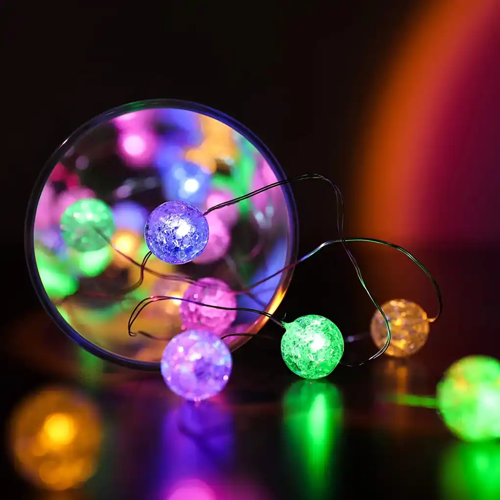 ACA Lighting LED dekorační girlanda - RGB kuličky, RGB barva, 200 cm, IP20,  2xAA | BIANO