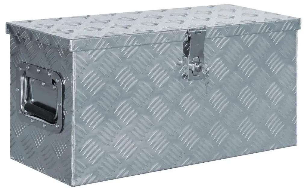 Hliníkový box - stříbrný | 61,5x26,5x30 cm