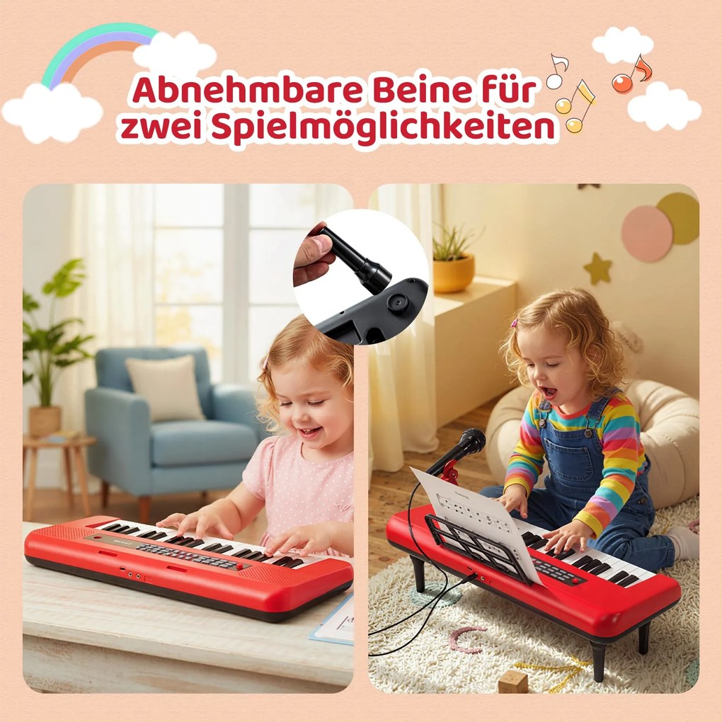 Costway 37 Klávesy Elektronické piano s mikrofonem a hudebním stojanem