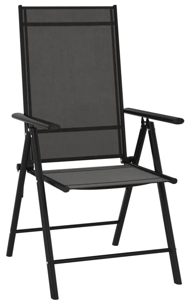 vidaXL Skládací zahradní židle 6 ks textilen černé