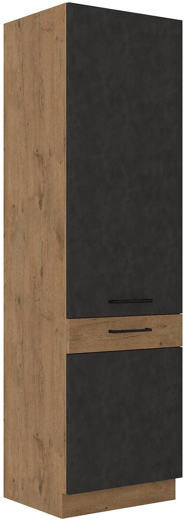 STL 60 cm skříňka vysoká dvoudveřová VIGO Barevné provedení kuchyně VIGO: Dub Lancelot/Bílý lesk +1420Kč
