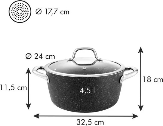 TESCOMA Kastrol PRESIDENT Stone s poklicí ø 24 cm, 4,5 l