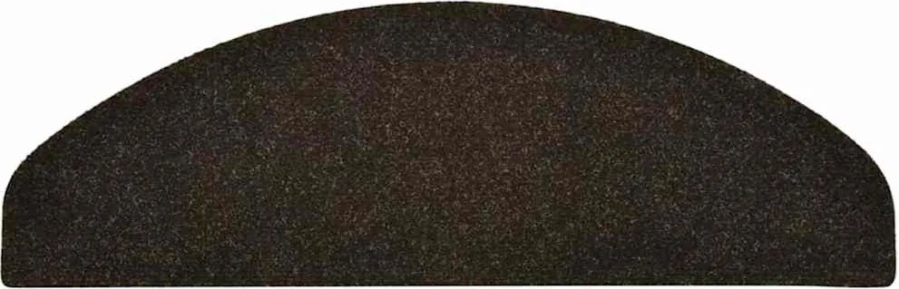 Schodové rohože samolepicí 15 ks 65 x 21 x 4 cm tmavě hnědé, půlkulaté, velké 322349