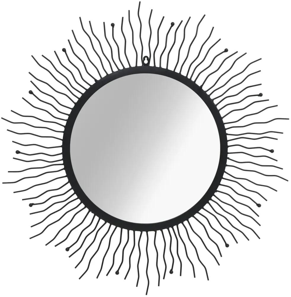 vidaXL Zahradní nástěnné zrcadlo zářící slunce 80 cm černé