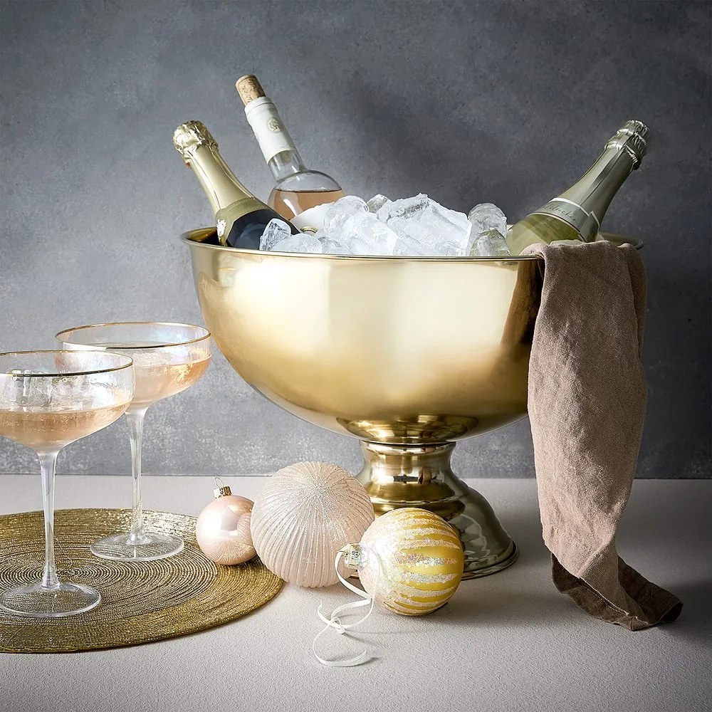SMERALDA Sklenice na sekt se zlatým okrajem 400 ml