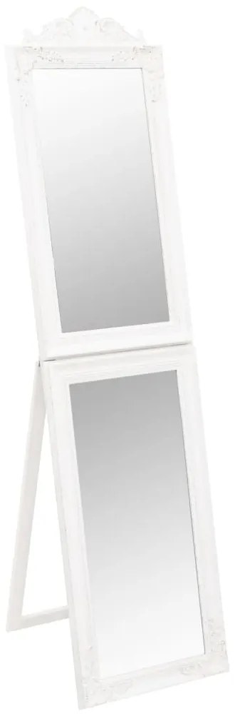 351524 vidaXL Volně stojící zrcadlo bílé 45 x 180 cm