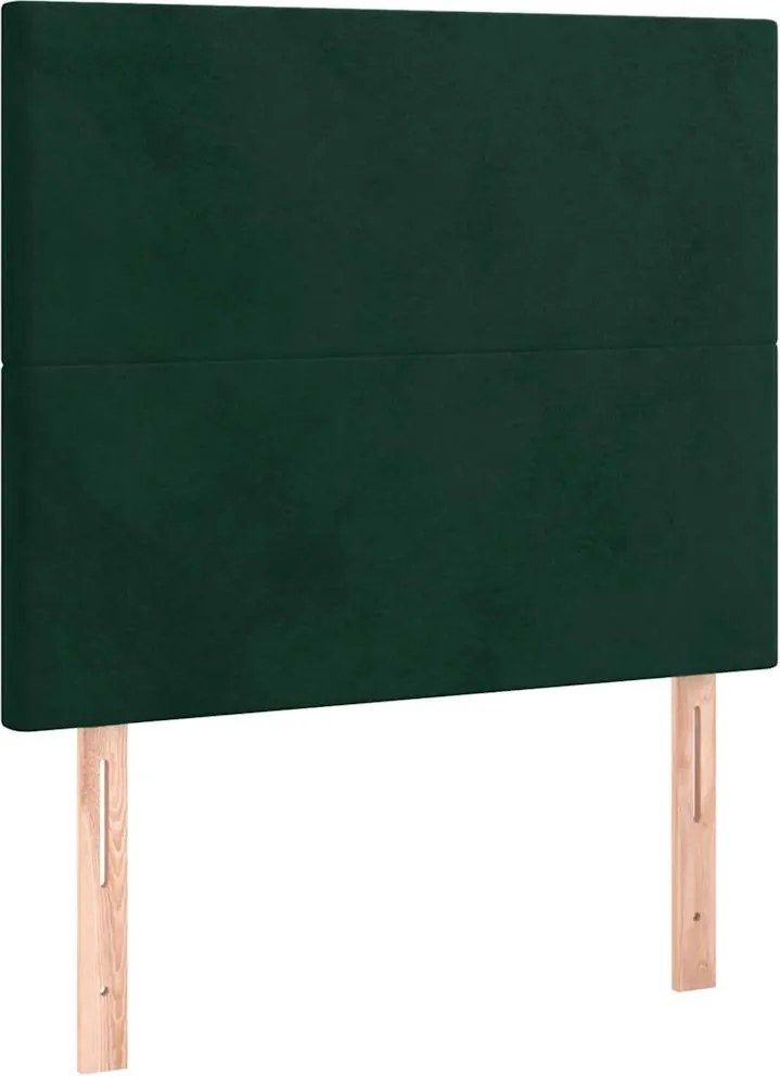 Box spring postel s matrací tmavě zelená 90x190 cm samet 3137698