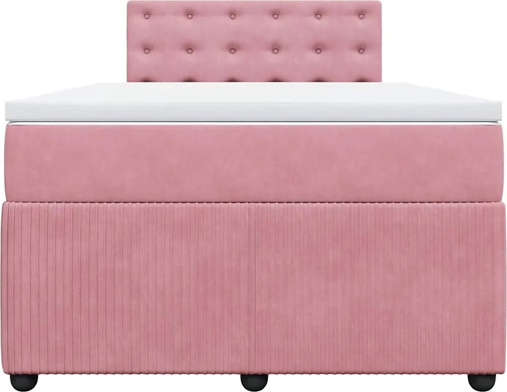 Box spring postel s matrací růžová 120 x 200 cm samet 3287727