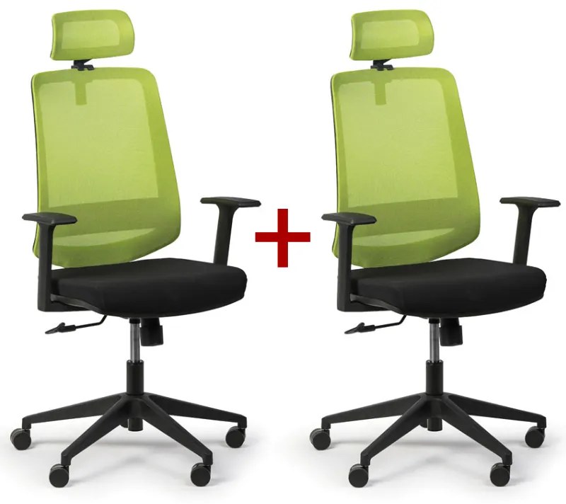Kancelářská židle RICH 1+1 ZDARMA, zelená