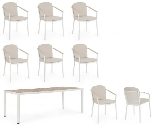 BIZZOTTO Zahradní set ULISES bílý stůl+židle 0663761