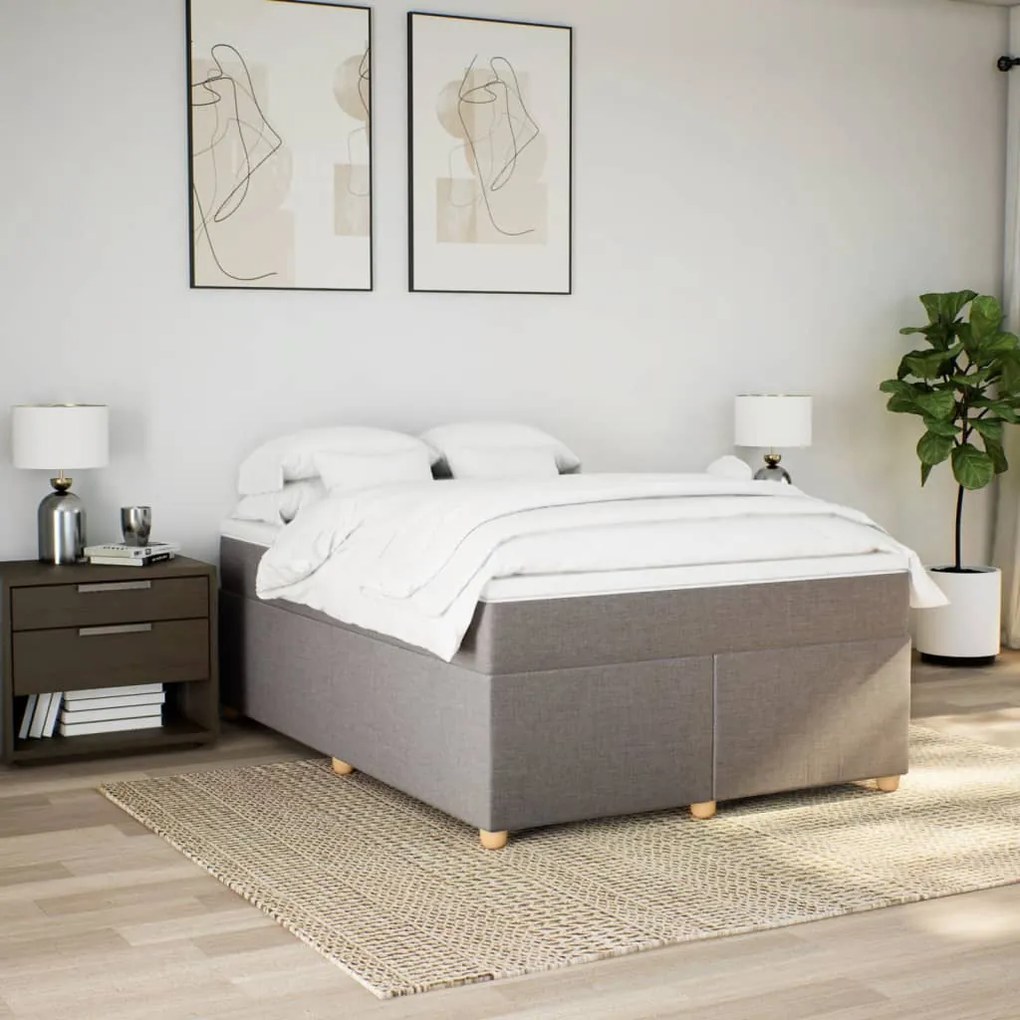 Box spring postel s matrací taupe 160x200 cm textil 3285391