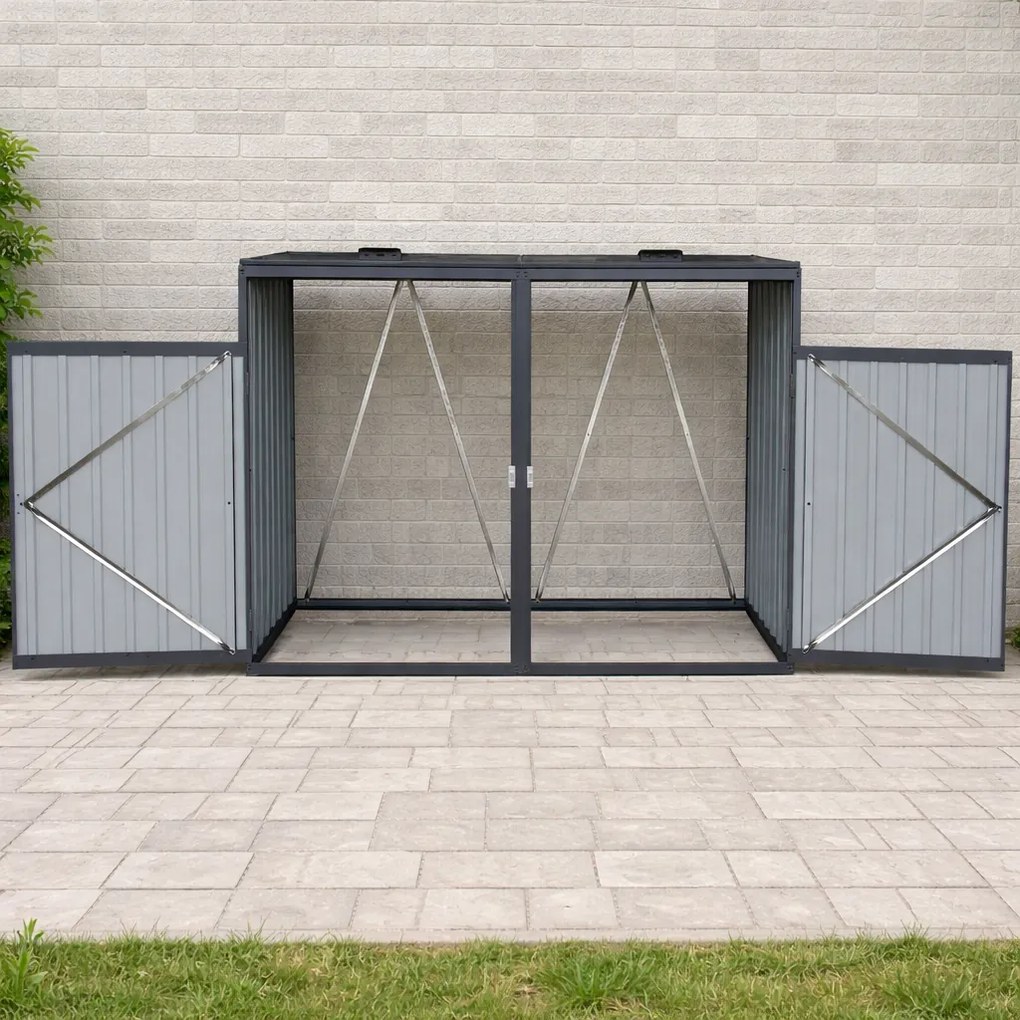 Přístřešek na 2 popelnice BestBerg BBTS-MK2 / 1,3 m² / 160 × 80 × 122 cm / antracit