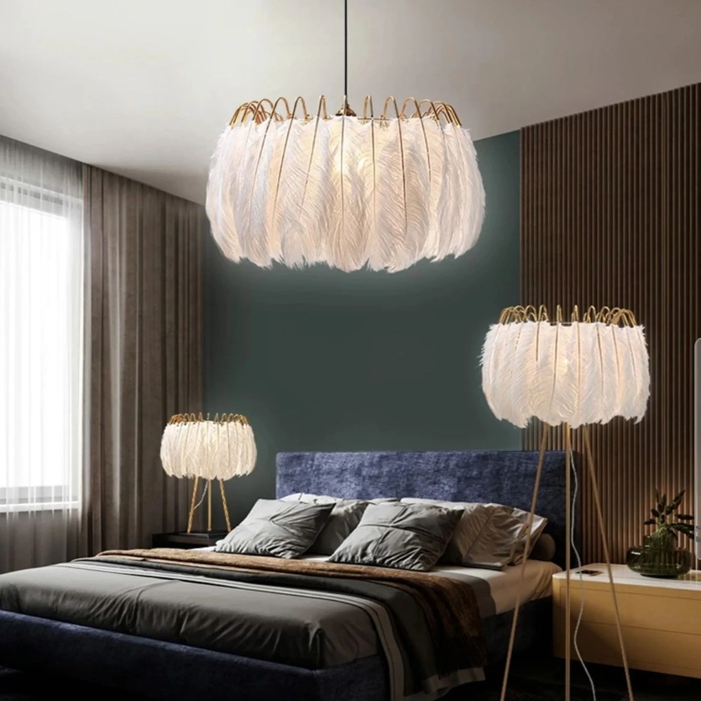 Toolight - Závěsné svítidlo Glamour 1xE27 392180, bílá-zlatá, OSW-07862