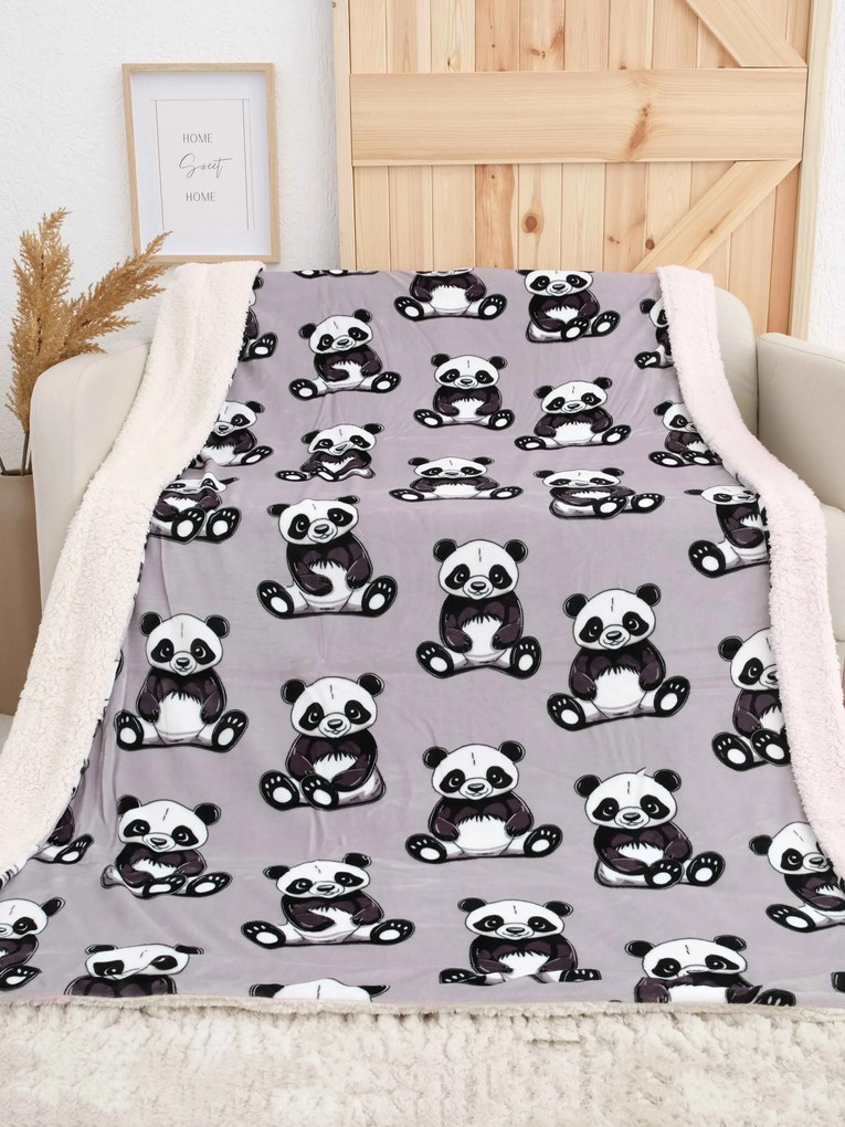 MK Lůžkoviny Beránková deka mikroplyš Exclusive 220 × 200 cm – Panda
