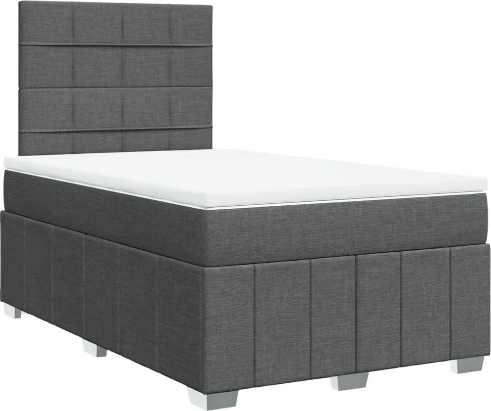 Box spring postel s matrací tmavě šedá 120x190 cm textil 3291608
