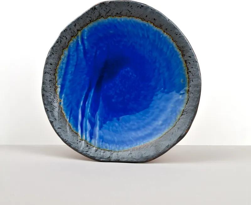 MIJ Kulatý talíř s nepravidelným okrajem COBALT BLUE 27 cm