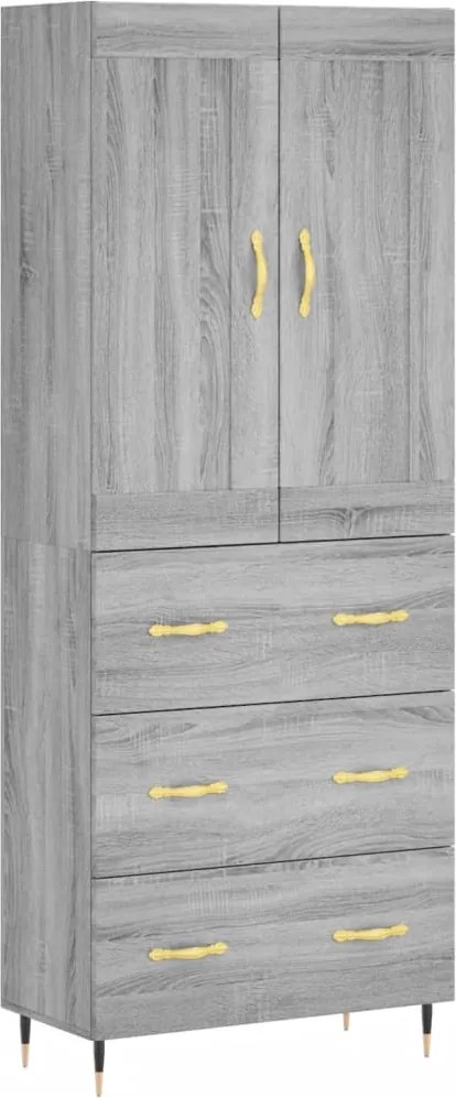 Skříň highboard šedá sonoma 69,5 x 34 x 180 cm kompozitní dřevo 3199735