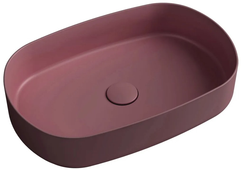 Isvea Sapho INFINITY OVAL 55 x 36 cm 10NF65055-2R umyvadlo na desku maroon red