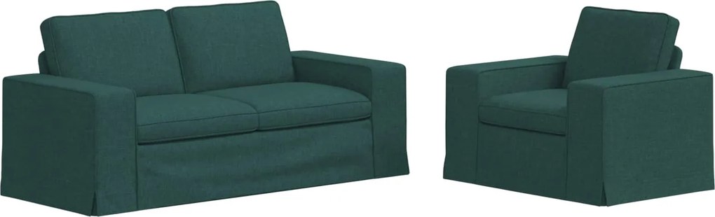 Set pohovek 2 ks Tmavě zelená textil 3407547