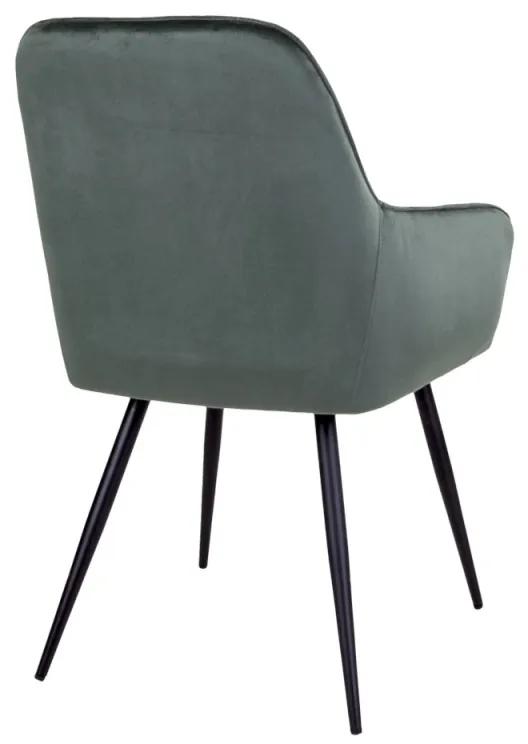 Designová jídelní židle Gracelyn, zelený samet