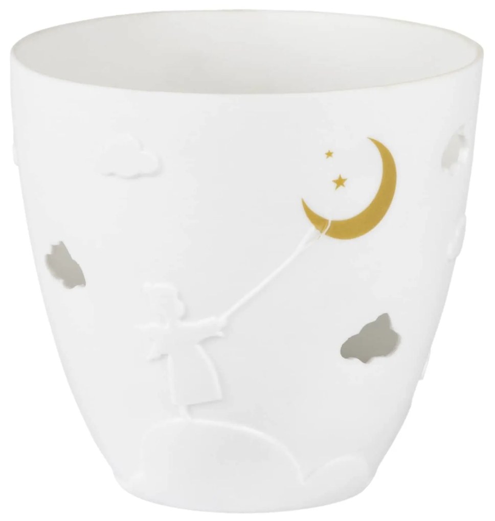 räder Porcelánový svícen Angel and Moon 9 cm, bílá barva, porcelán