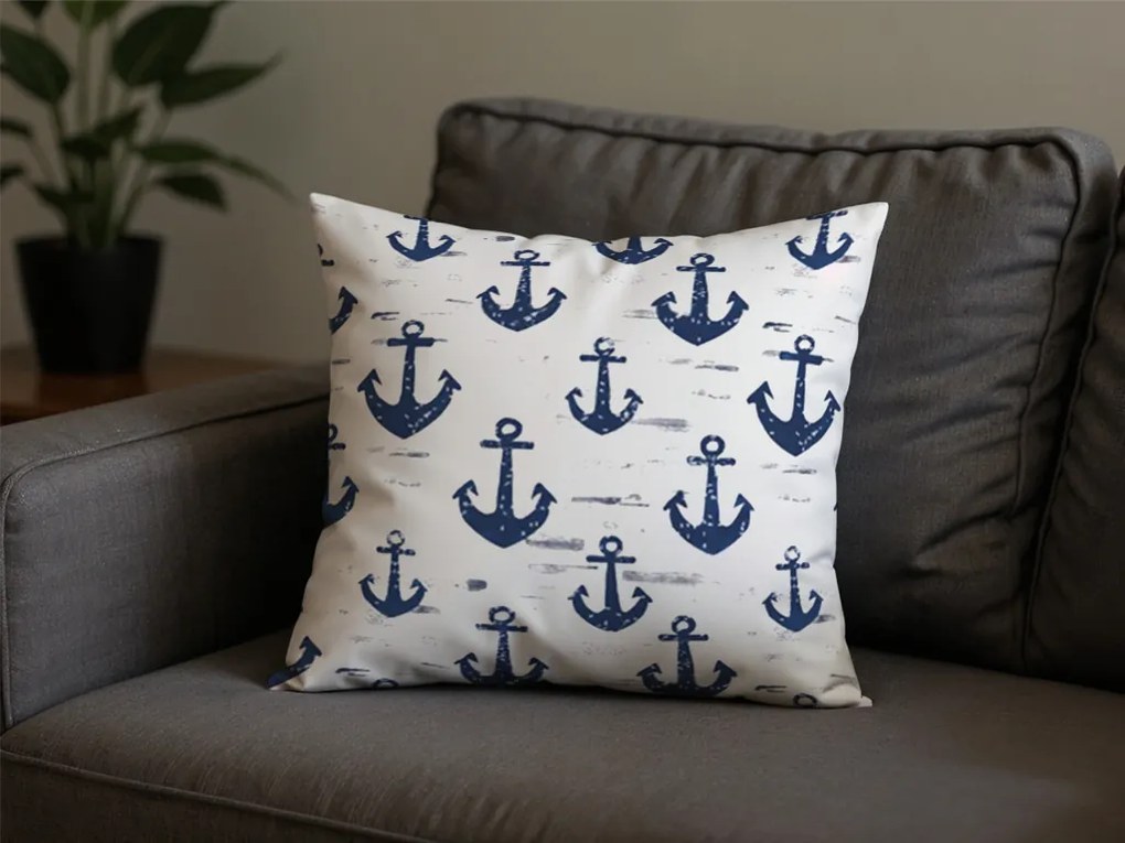Polybavlněný povlak na polštář NAVYSTA POLY 45x45 cm, modro-bílý