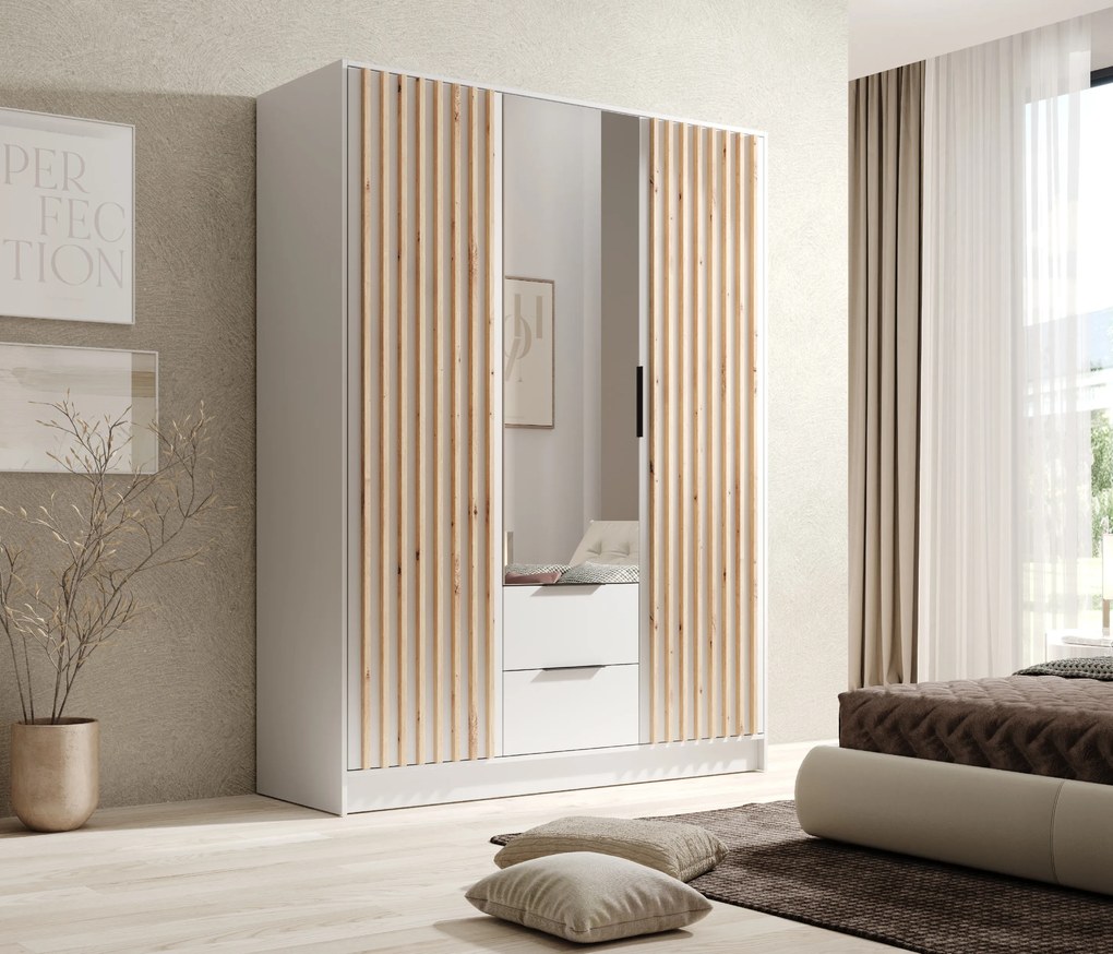 ADRK Furniture Skříň Neri 150 se zrcadly W-NER-150-W