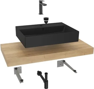 Koupelnová sestava SAT s deskou pod umyvadlo Dolce 100x8x50 cm dub halifax KSETDO15
