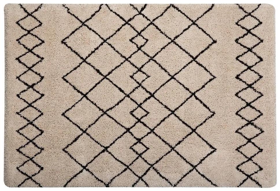 Béžový koberec s černým vzorem 160 x 230 cm HAVSA Beliani | BIANO