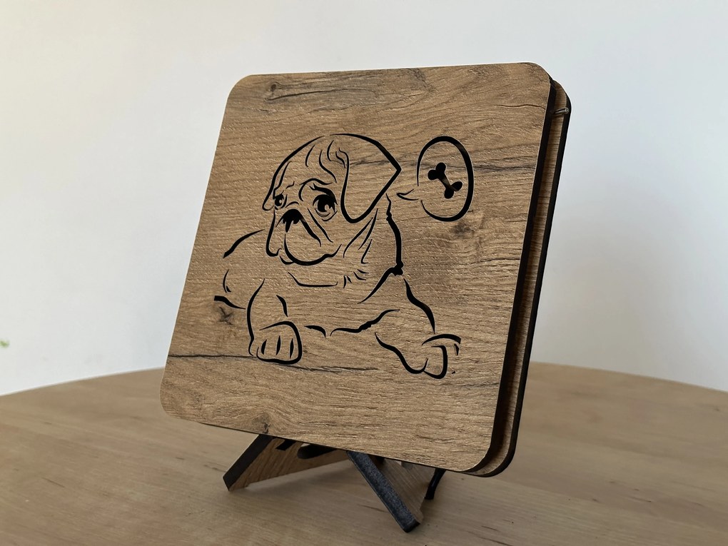 Li-Go "Mops" lampa 19x19cm provedení povrchu: dub