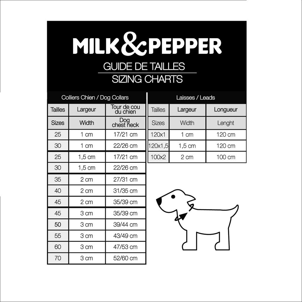 MILK&PEPPER Milkandpepper Obojek pro psy Imoca Velikost: 30x2 cm