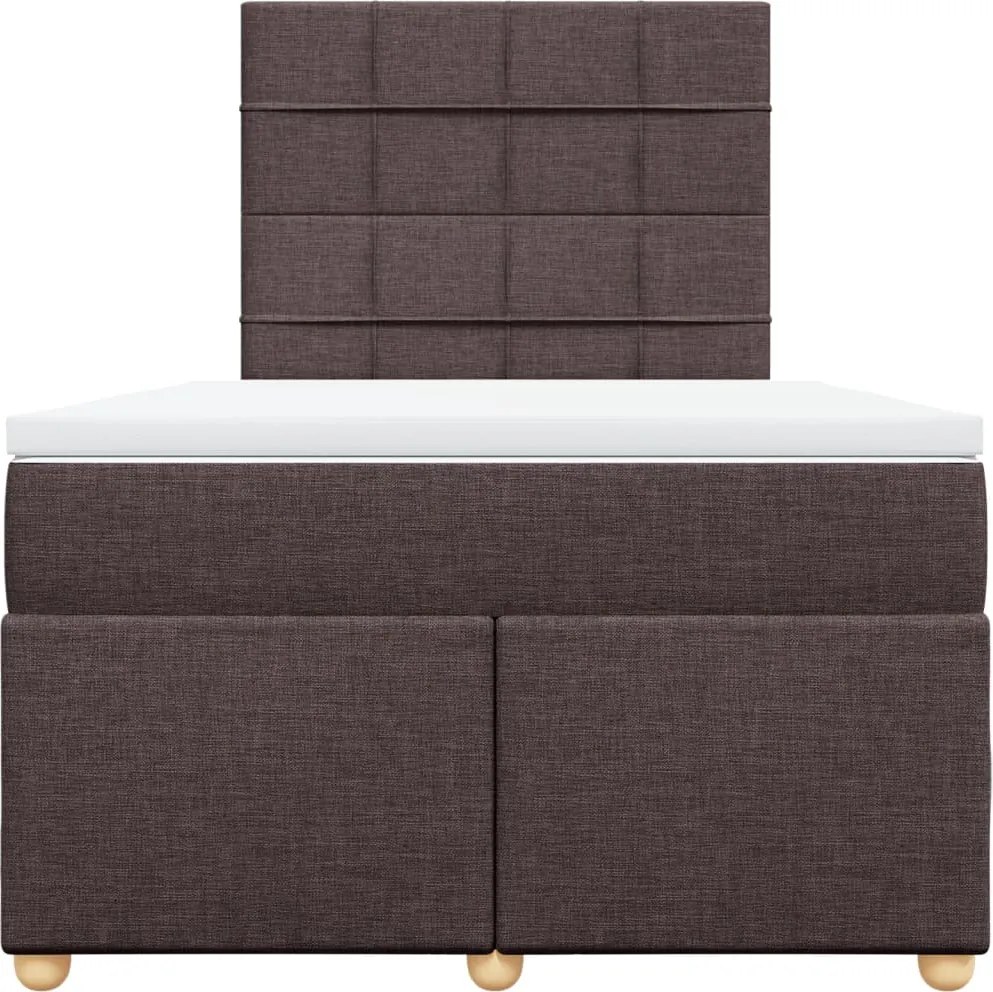 Box spring postel s matrací tmavě hnědá 120x200 cm textil 3291250