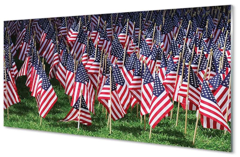 akrylový obraz Usa vlajky 125x50 cm