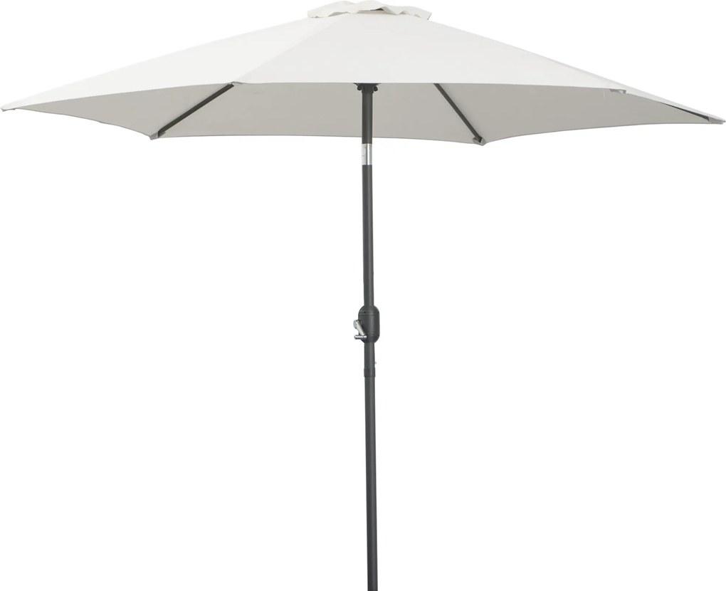 Outsunny Hliníkový Zahradní Slunečník Ø260x235 cm Sklopný Zahradní Parasol s Kličkou a 6 Kovovými Tyčemi pro Venkovní Terasu a Balkon Krémový