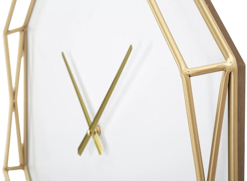 Nástěnné hodiny Mauro Ferretti Gold, 56x6,5x56 cm, bílá/zlatá