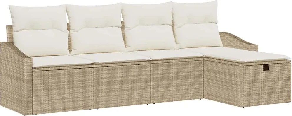 Set pohovek 5 ks Béžová polyratan 3359260