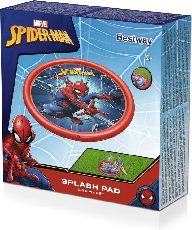 LEAN Nafukovací hrací podložka s fontánou Spiderman 165 cm Bestway 98792